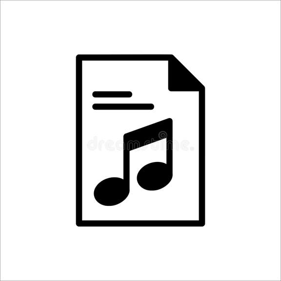 The Music File Icon is a Piece of Paper with a Song Notation on it ...
