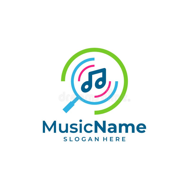 Music Find Logo Vector Icon Illustration. Find Music Logo Design ...