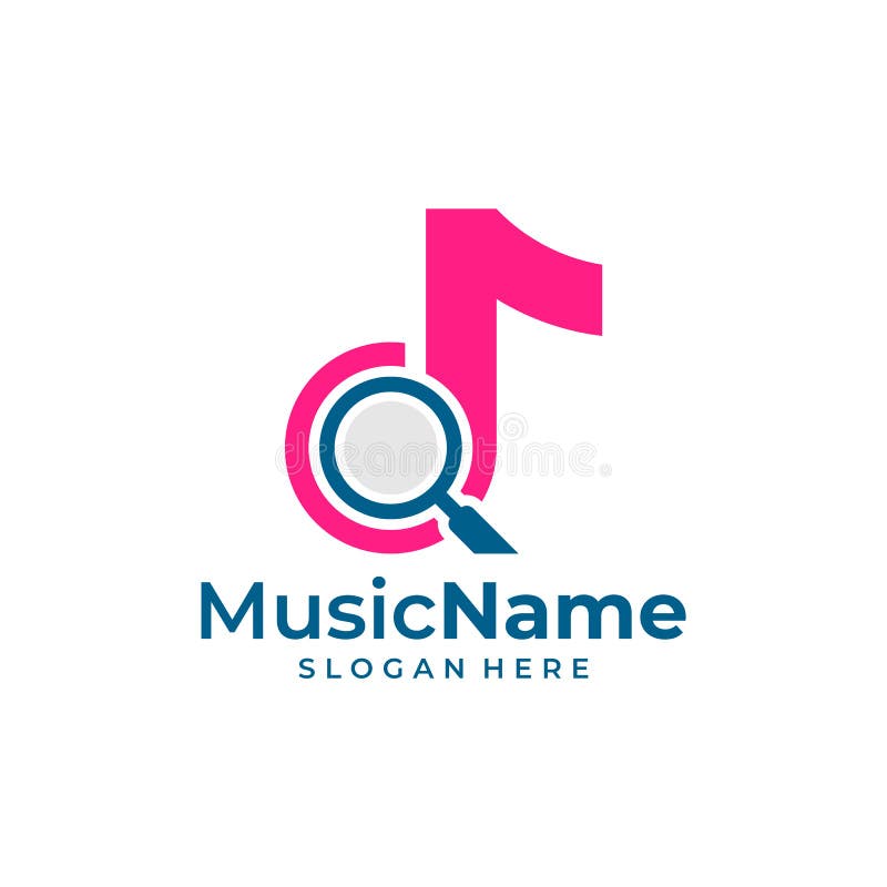 Music Find Logo Vector Icon Illustration. Find Music Logo Design ...