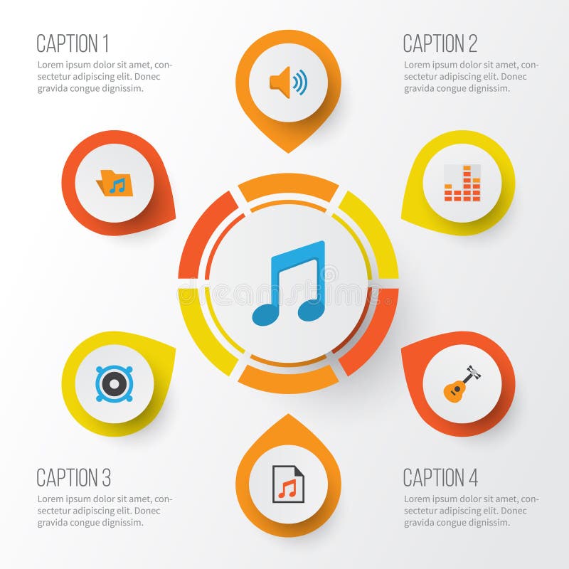 Music Flat Icons Set. Collection of Portfolio, Audio, Tone and Other ...