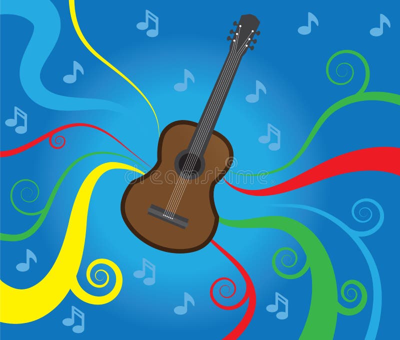 Music Flowing Guitar stock vector. Illustration of symbol - 24250517