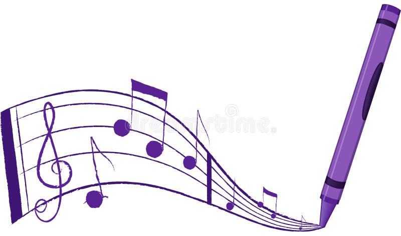 Music Flowing Out of a Crayon - Vector Illustratio Stock Vector ...