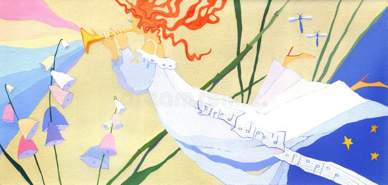 Music stock illustration. Illustration of magic, garden - 69087129