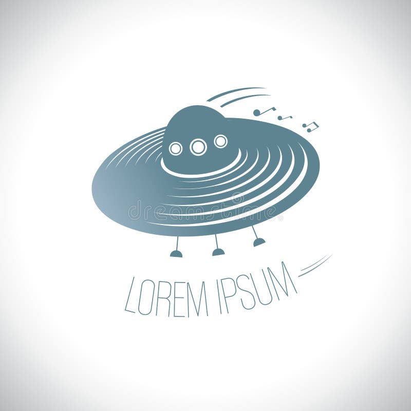Music flying saucer logo. stock vector. Illustration of company - 50668300