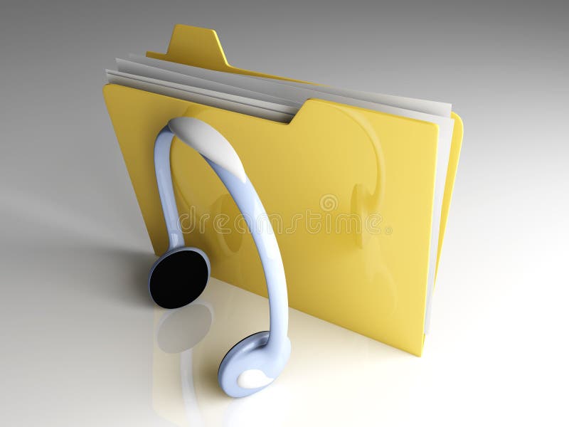 Music Folder with Note Symbols. Icon 3D Stock Illustration ...