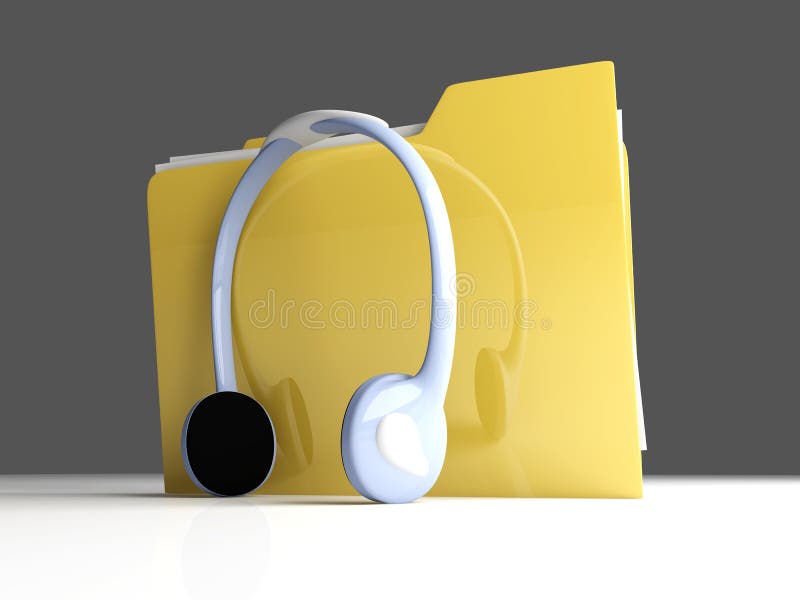 3d Music folder icon stock illustration. Illustration of symbol - 40136638