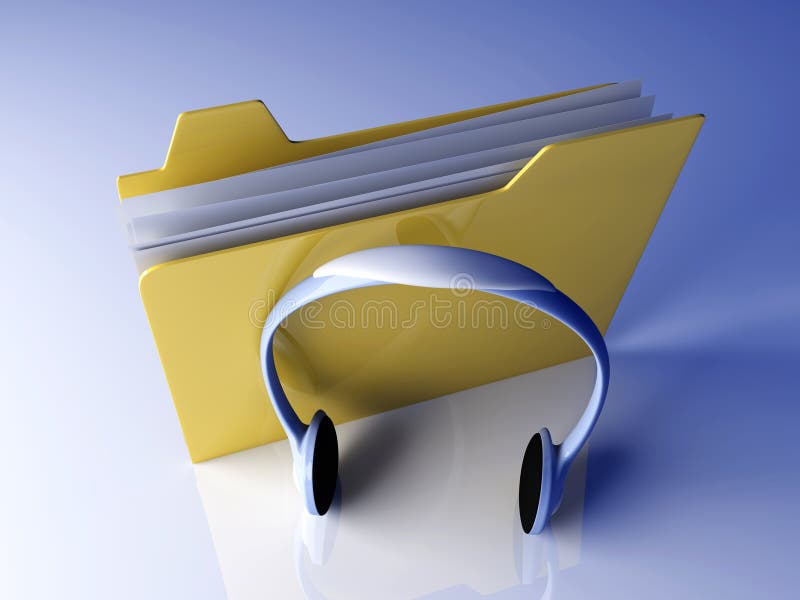 Music Folder with Note Symbols. Icon 3D Stock Illustration ...