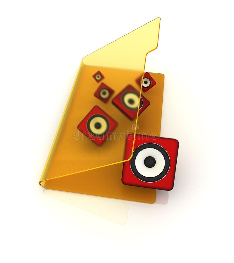 Music Folder with Note Symbols. Icon 3D Stock Illustration ...