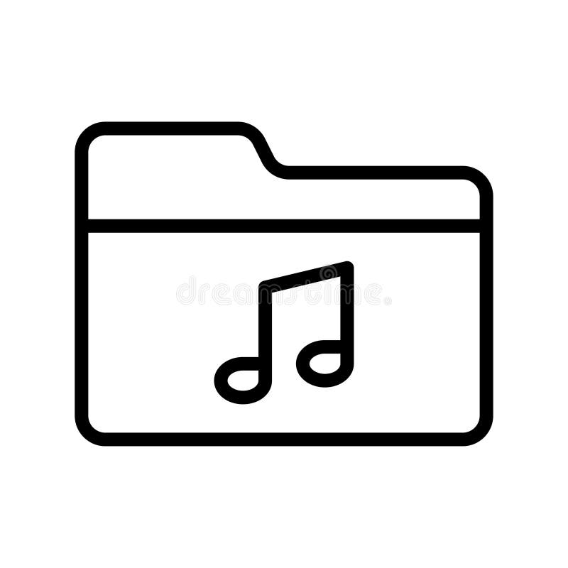 Music folder icon stock vector. Illustration of file - 225349416