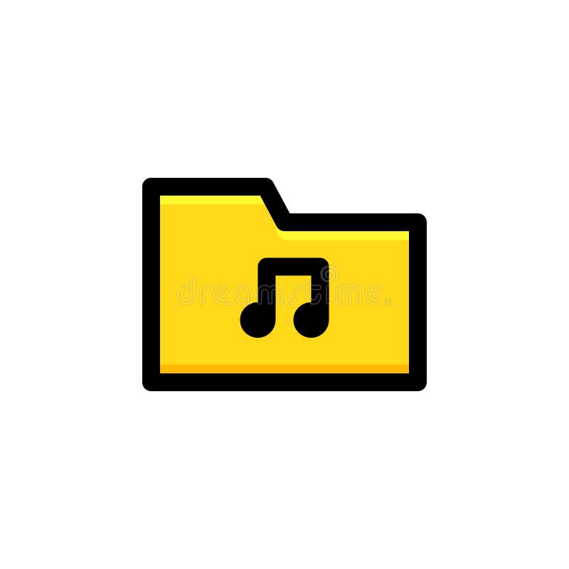 Music Folder Icon stock vector. Illustration of folder - 266548599