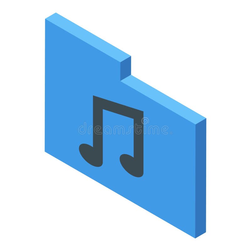 Music Folder Icon Representing Storing Audio Files Digitally Stock ...
