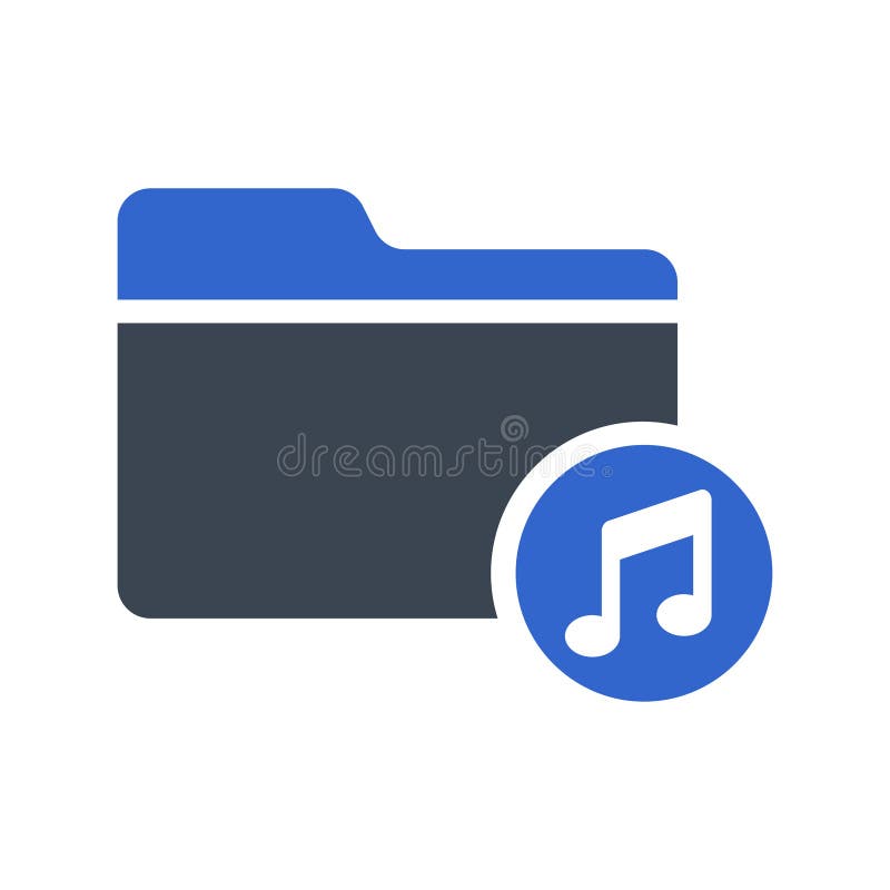 Music folder icon stock vector. Illustration of file - 225349416