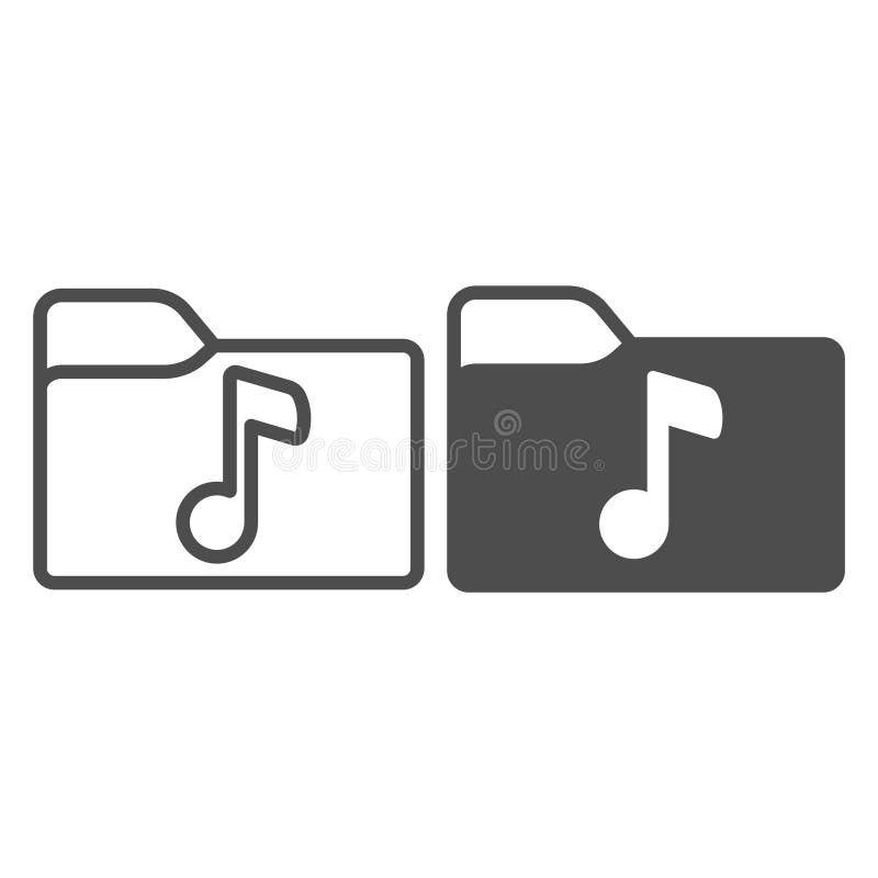 Music Folder Line and Solid Icon, Windows Pack Concept. Vector Graphics ...