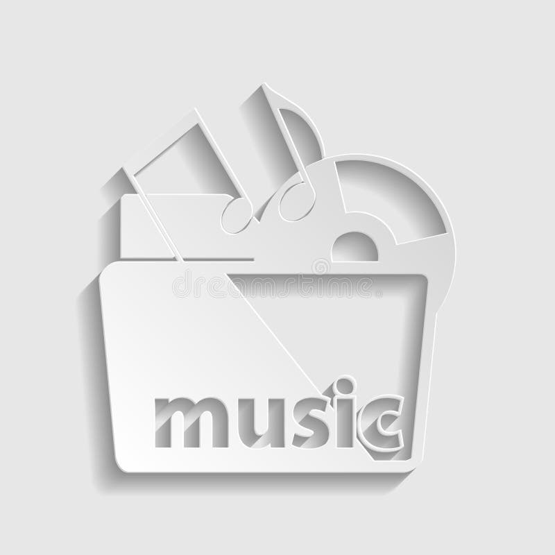 Music Folder Sign. Paper Style Icon. Illustration Stock Illustration ...