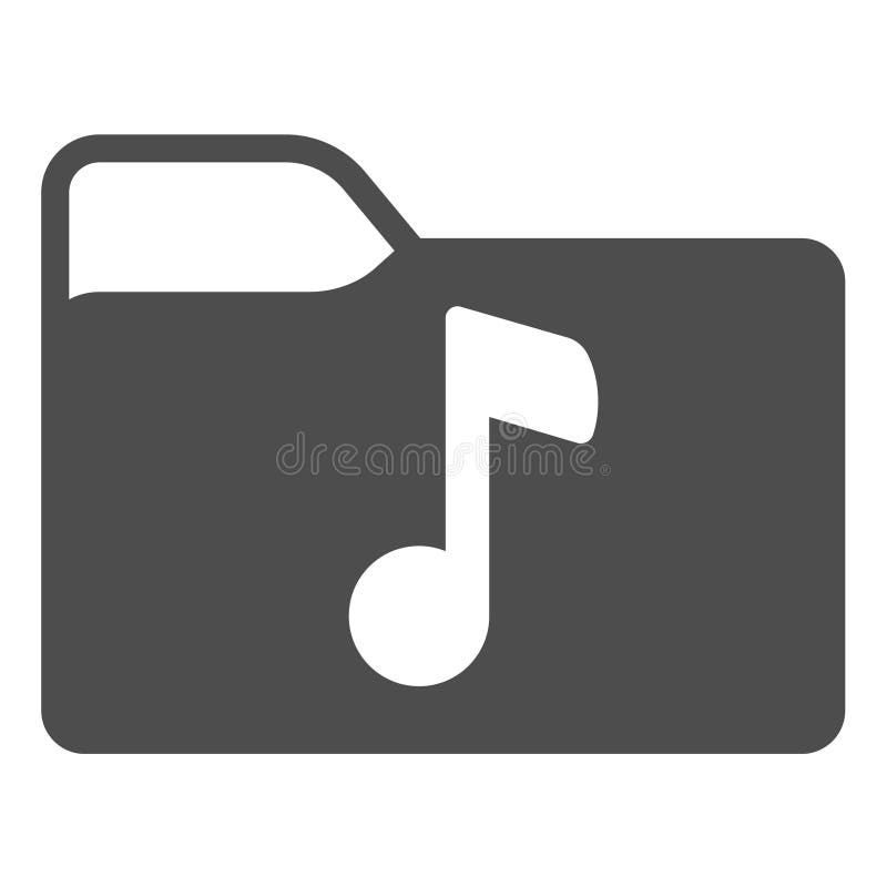 Music Folder Solid Icon, Windows Pack Concept. Vector Graphics Stock ...