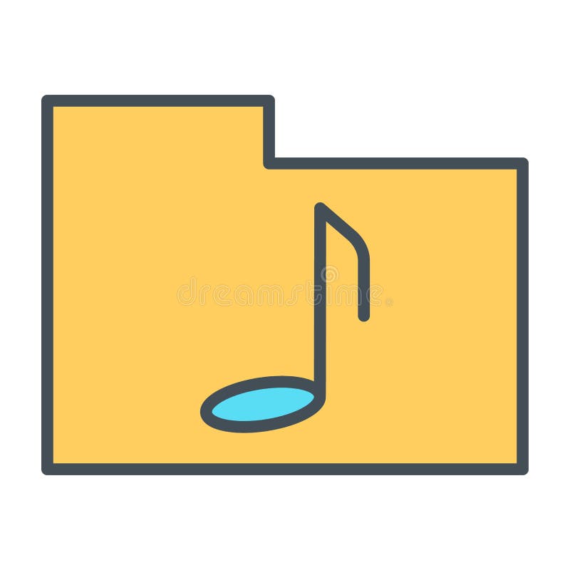 Music Folder with Note Symbols. Icon 3D Stock Illustration ...
