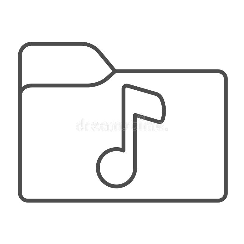Music Folder Thin Line Icon, Windows Pack Concept. Vector Graphics ...