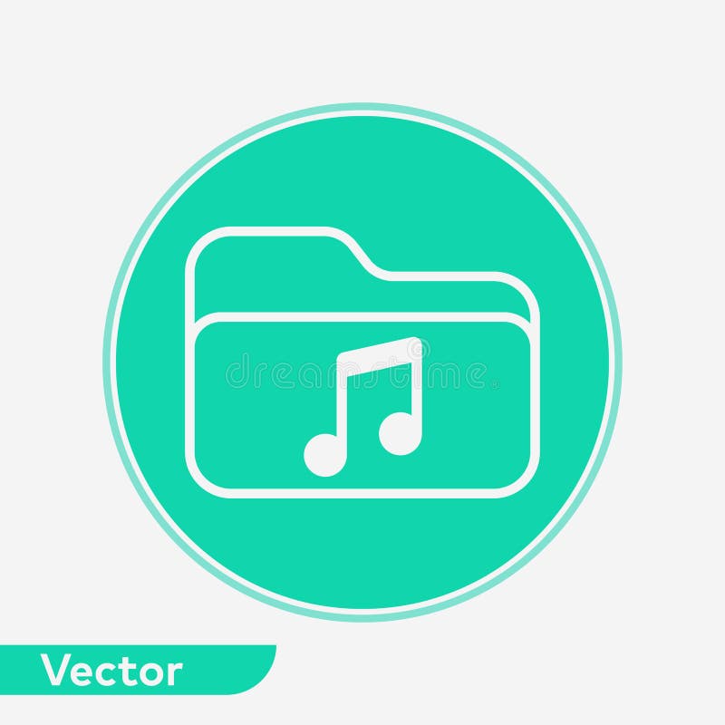 Music Folder Vector Icon Sign Symbol Stock Vector - Illustration of ...