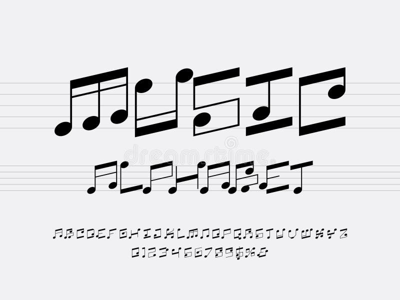 Music font stock vector. Illustration of sign, design - 143469597
