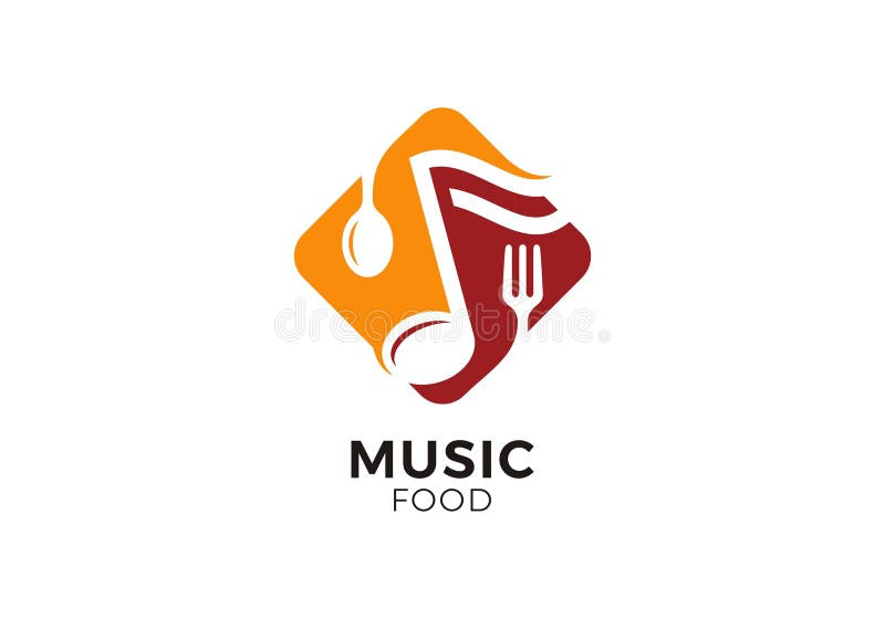 Music with Food Combination Logo Design Stock Vector - Illustration of ...