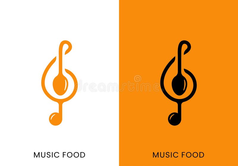 Music with Food Combination Logo Design Vector Stock Illustration ...