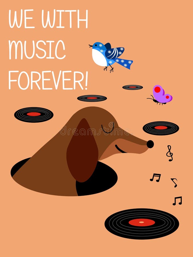 We with music forever stock illustration. Illustration of pink - 138184333