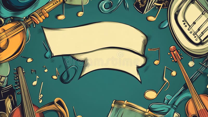 Music frame add your text stock illustration. Illustration of frame ...