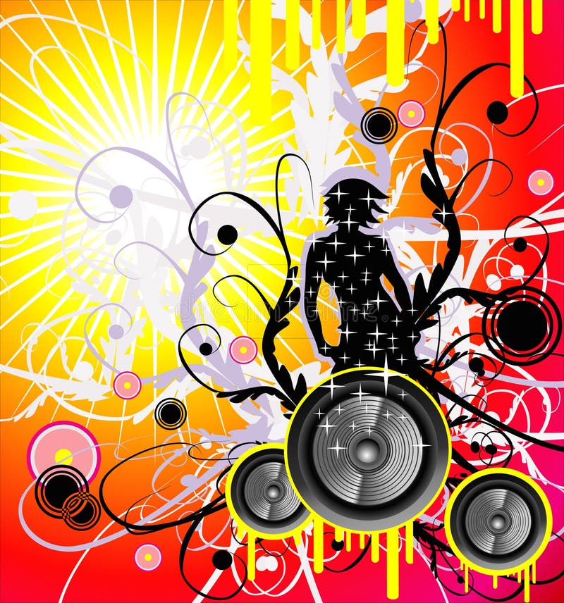 Music Frame Background stock vector. Illustration of orange - 9414075