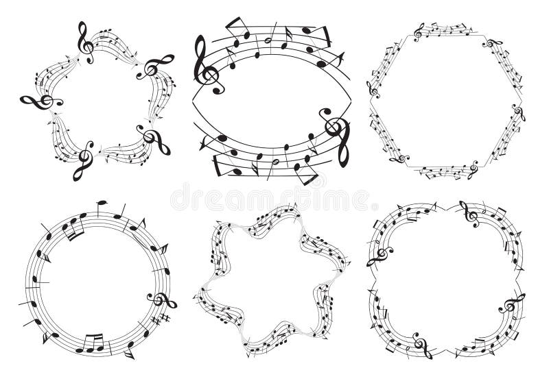 Music Frames - Beautiful Vector Set Stock Vector - Illustration of ...