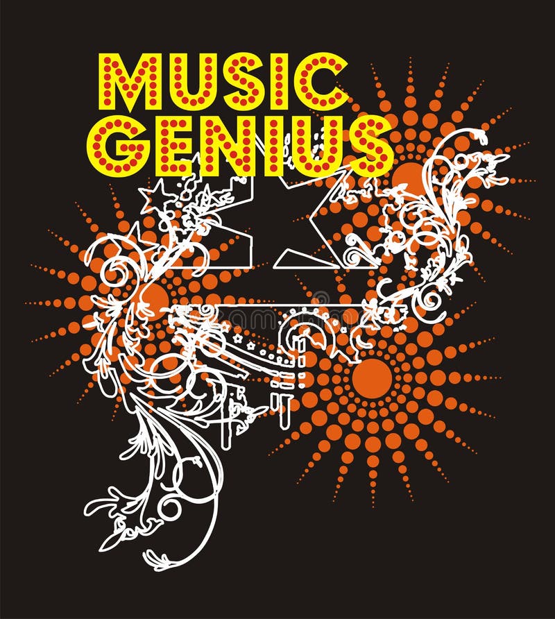 Music Genius stock vector. Illustration of mania, excitement - 12307390
