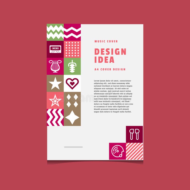 Music Geometric Cover Template Design Isolated Stock Vector ...