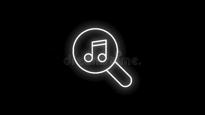 MUSIC Glitch Icon with Line Design Isolated on White Background. Motion ...