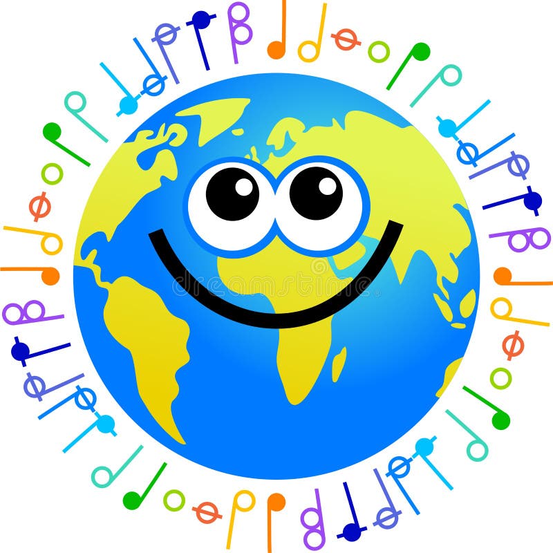 World Music Earth Notes stock vector. Illustration of world - 3224986