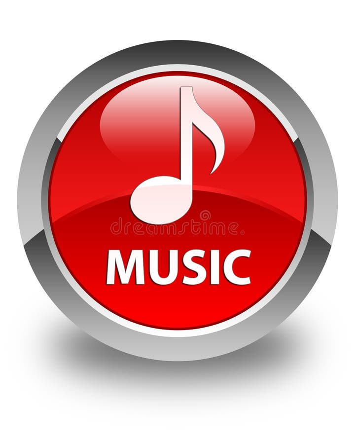 Music Glossy Red Round Button Stock Illustration - Illustration of ...