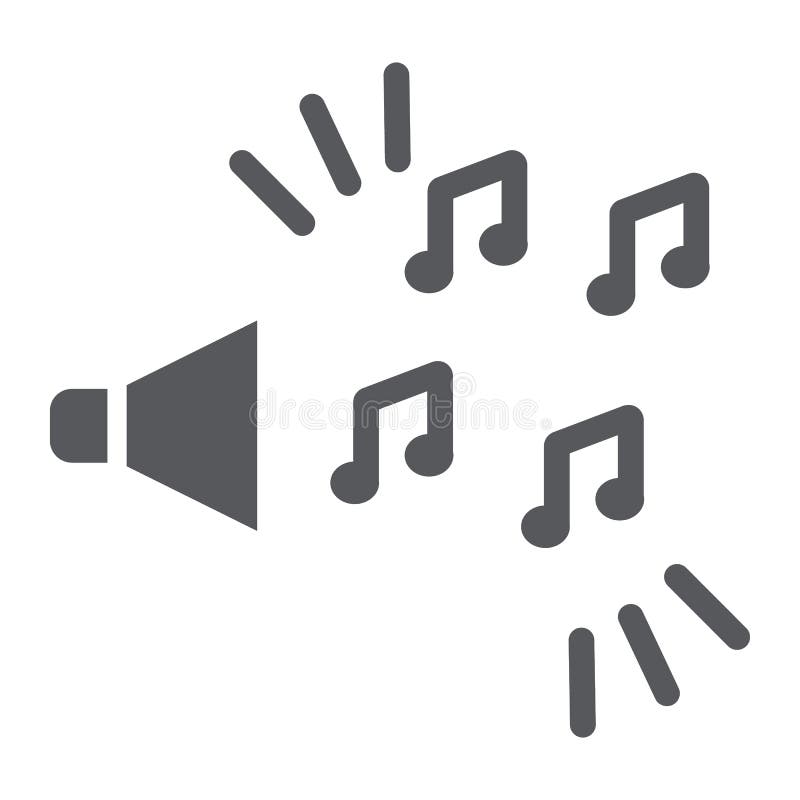 Music Glyph Icon, Note and Melody, Sound Sign, Vector Graphics, a Solid ...