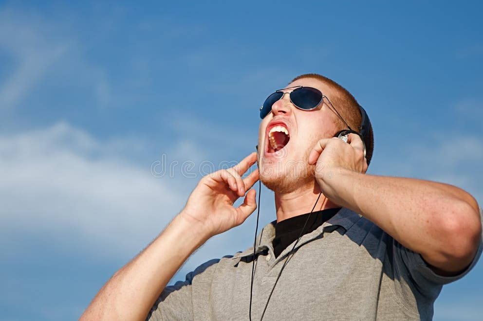 Music Headphones stock photo. Image of singer, yell, expression - 11628926