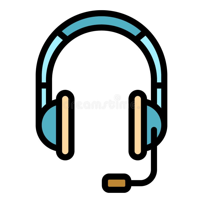 Music Headset Icon Color Outline Vector Stock Vector - Illustration of ...