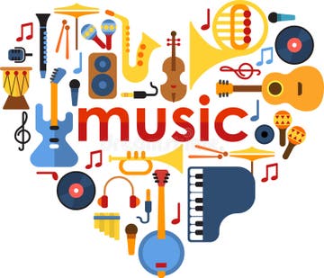 Music Instruments Heart Stock Illustrations – 697 Music Instruments ...