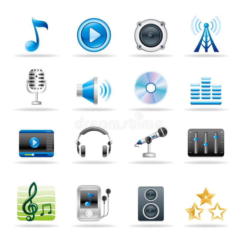 Music Icon. Audio Sound Media Musical Design Elements From Music Staff ...