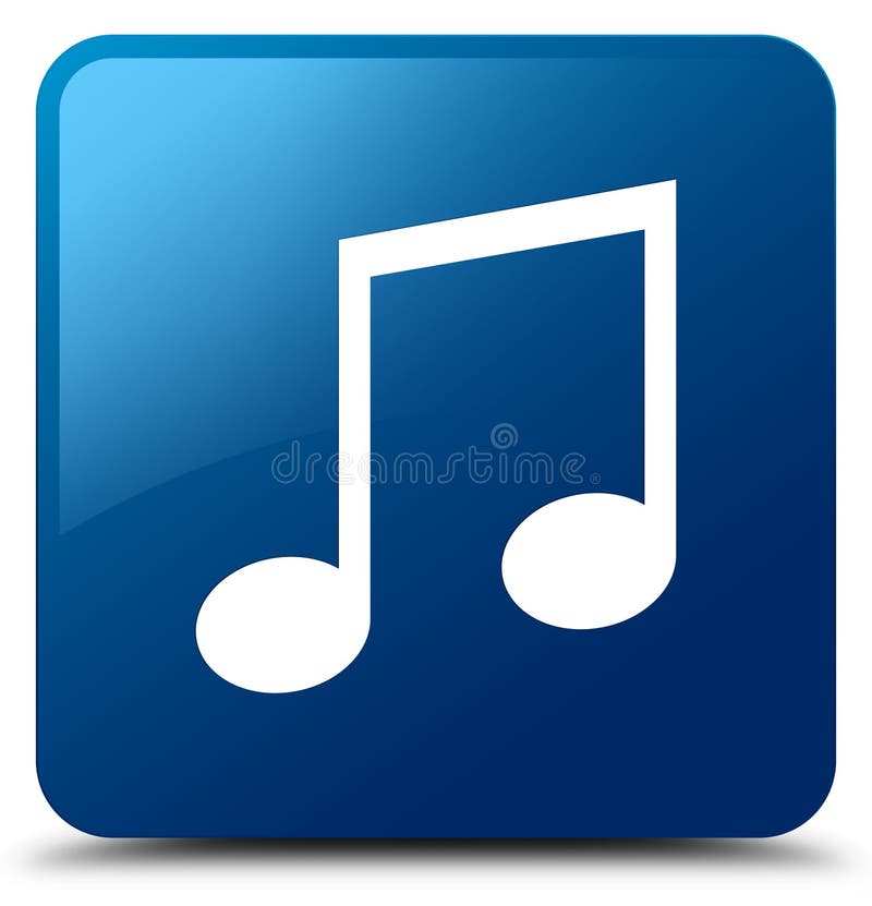 Music Icon Blue Square Button Stock Illustration - Illustration of blue ...
