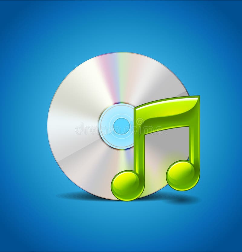 Music Icon with CD stock vector. Illustration of bright - 30363330