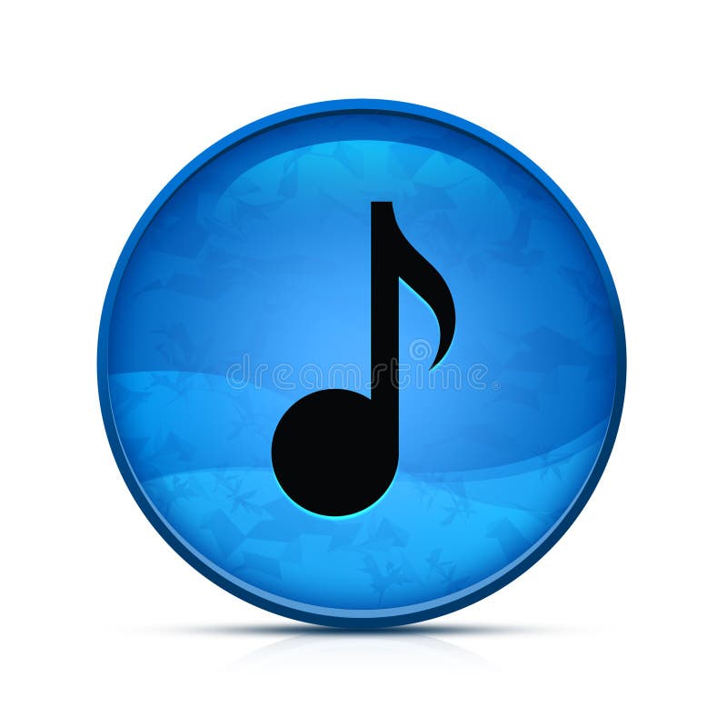 Music Icon on Classy Splash Blue Round Button Illustration Stock ...