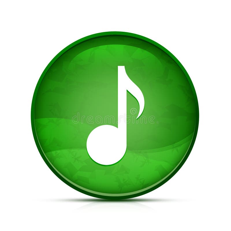 Music Icon on Classy Splash Green Round Button Illustration Stock ...