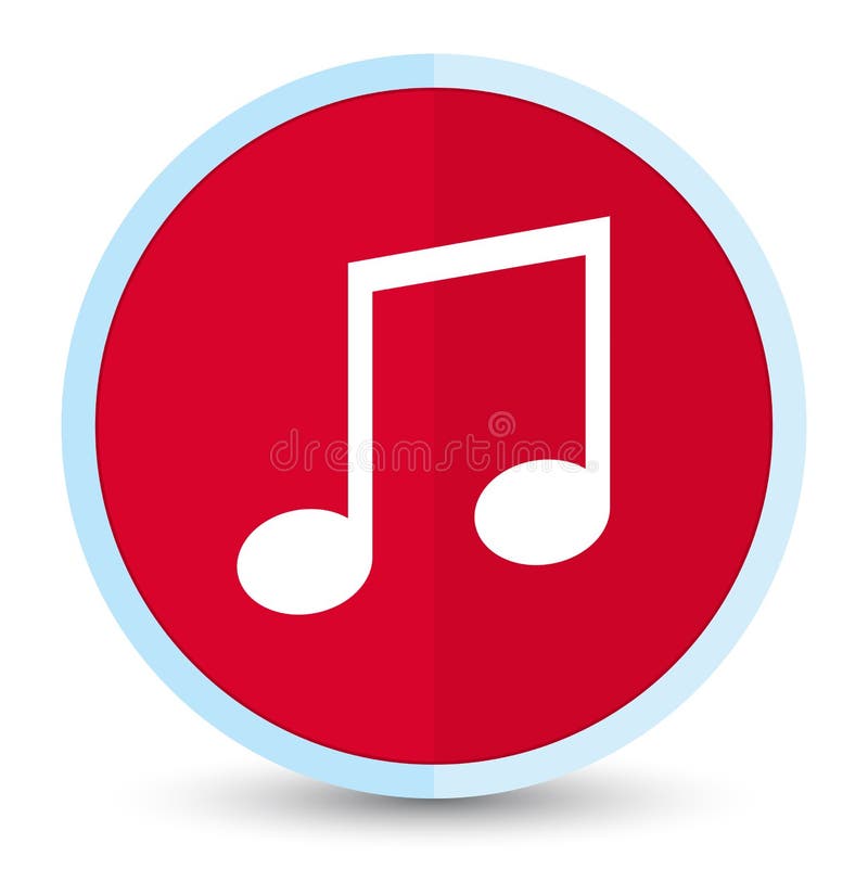Music Icon Flat Prime Red Round Button Stock Vector - Illustration of ...