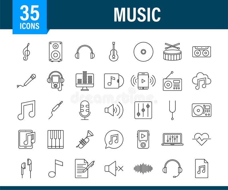 Music Icon in Flat Style. Music, Voice, Record Icon. Vector Stock ...