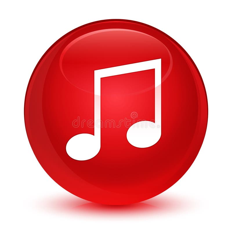 Music Icon Glassy Red Round Button Stock Illustration - Illustration of ...