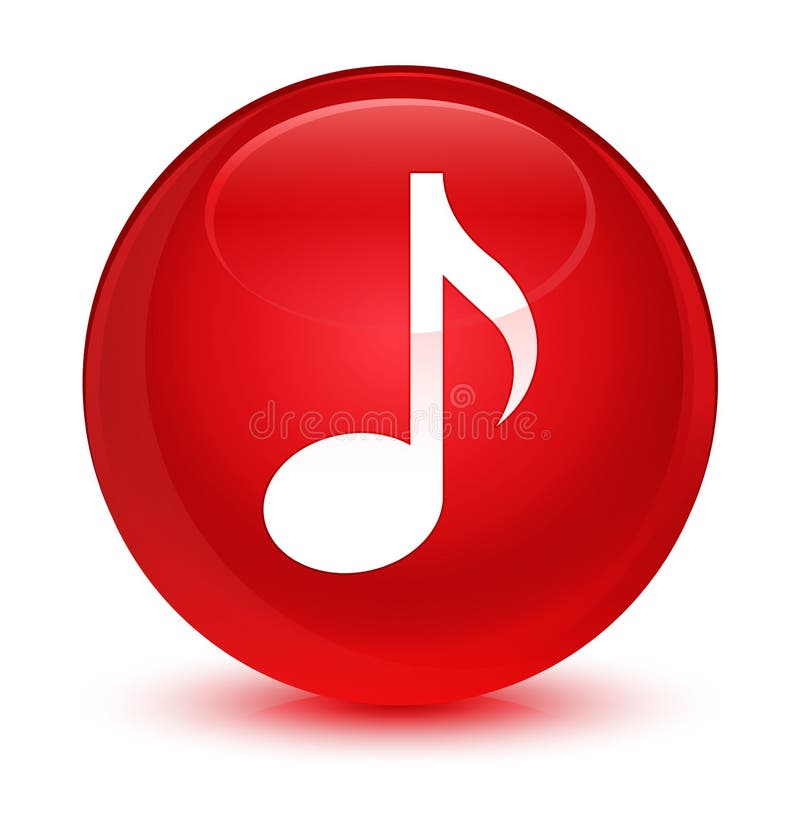 Music Icon Glassy Red Round Button Stock Illustration - Illustration of ...