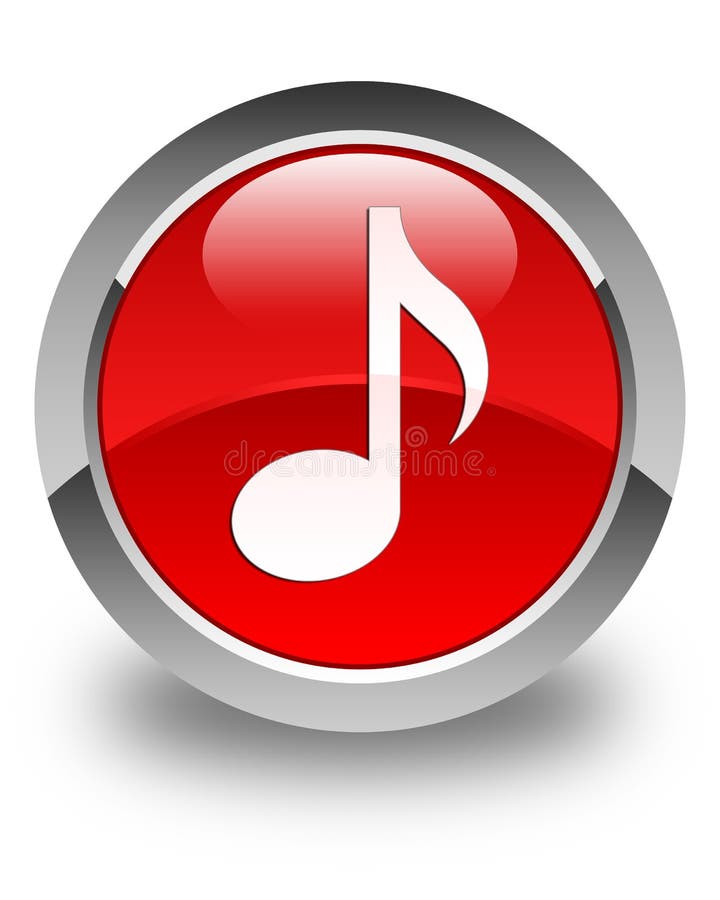 Music Icon Glossy Red Round Button Stock Illustration - Illustration of ...
