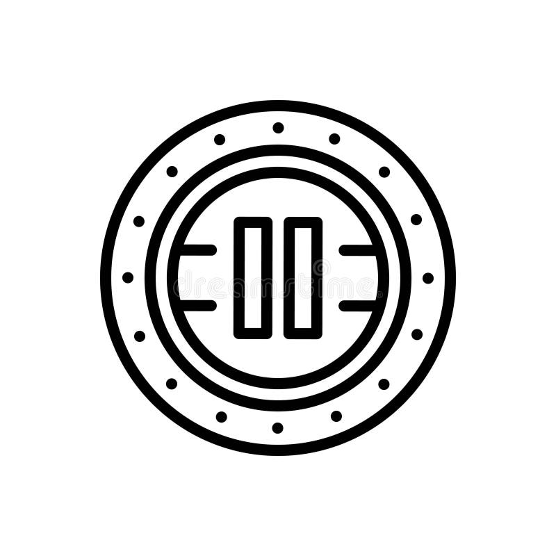 Black Line Icon for Music, Pause and Control Stock Vector ...