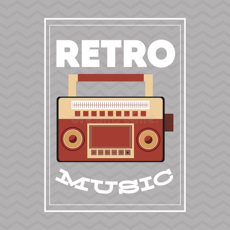 Music Icon. Retro Concept. Flat Illustration, Editable Vector Stock ...